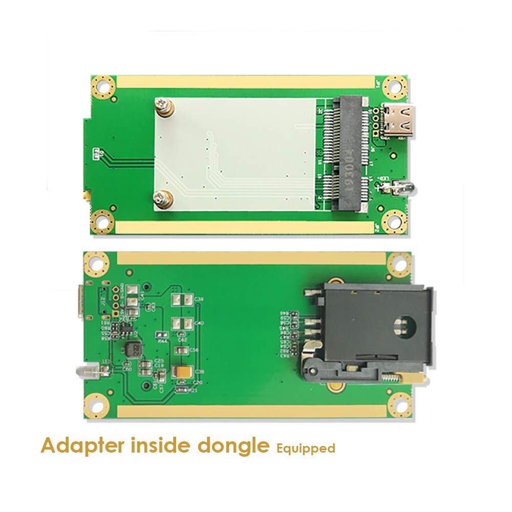 EXVIST 4G LTE Industrial Mini PCIe to USB Adapter Industrial Dongle W/SIM Card Slot Compatible W/WWAN/LTE 3G/4G Mini PCIe Module Like Quectel EC25-AF EG25-G etc. for Quick Network Connection
