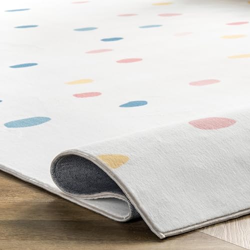 nuLOOM Calla Kids Polka Dot Nursery or Playroom Area Rug, 4x6, Multi