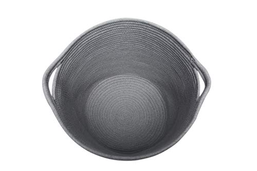 Grey-Clothes Basket with Handles, Laundry Basket, Hampers for Laundry, Grey Rope Basket Grey, Woven Blanket Basket, Toy Baskets, Floor Basket, Towel Basket, Environmental Protection Material
