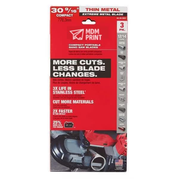 30-9/16" 12/14 TPI Compact Extreme Thin Metal Band Saw Blades (3 pk)