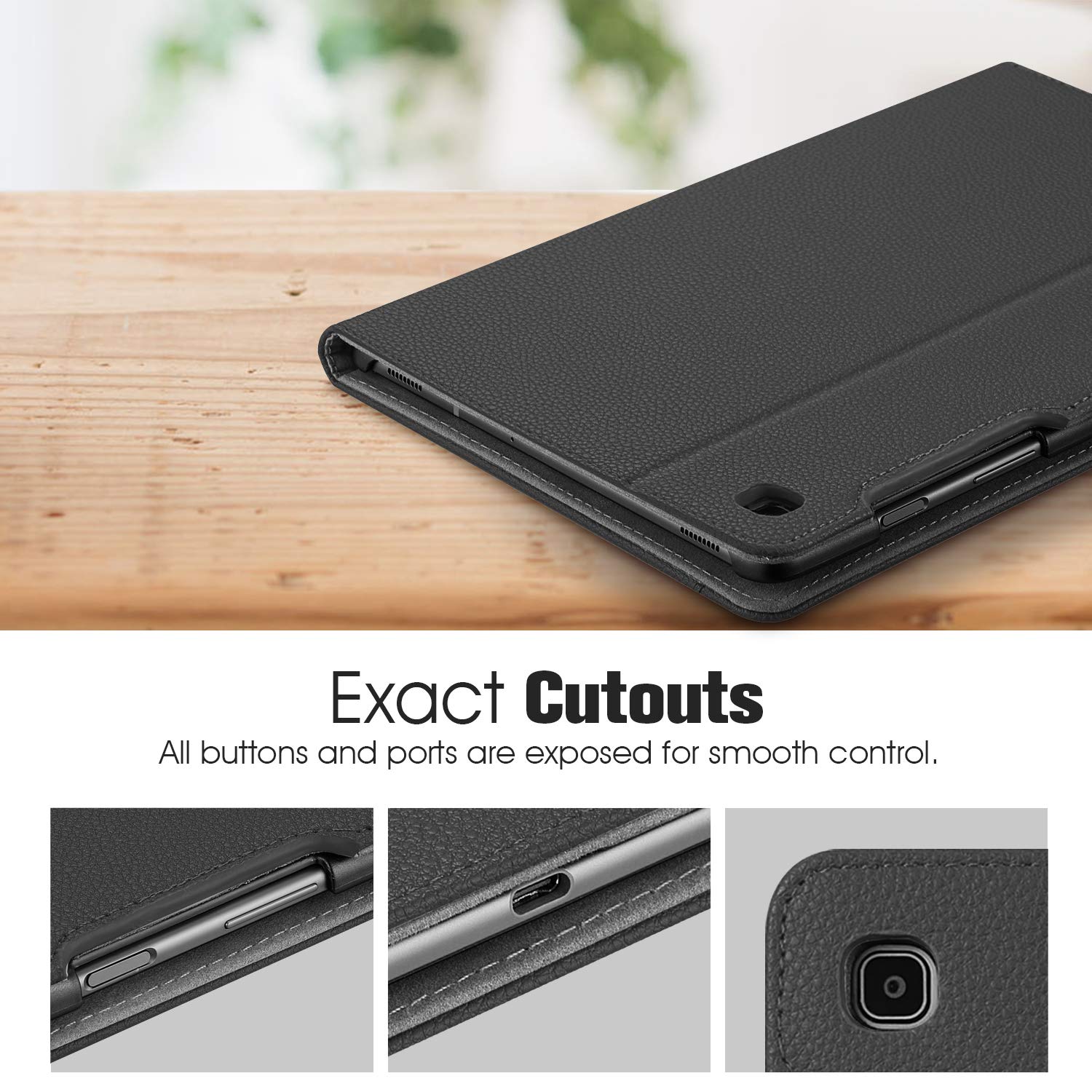 Fintie Case for Samsung Galaxy Tab S5e 10.5 2019 Model SM-T720/T725/T727, Multi-Angle Viewing Stand Cover with Pocket Auto Sleep Wake Feature, Black