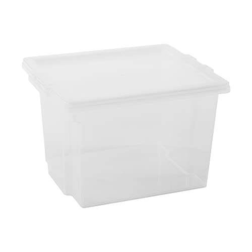 IRIS OHYAMA Set of 3, Storage box, 13 L, with lid, stackable, garage, bedroom, living room - Useful Storage Box USB-SP - Transparent