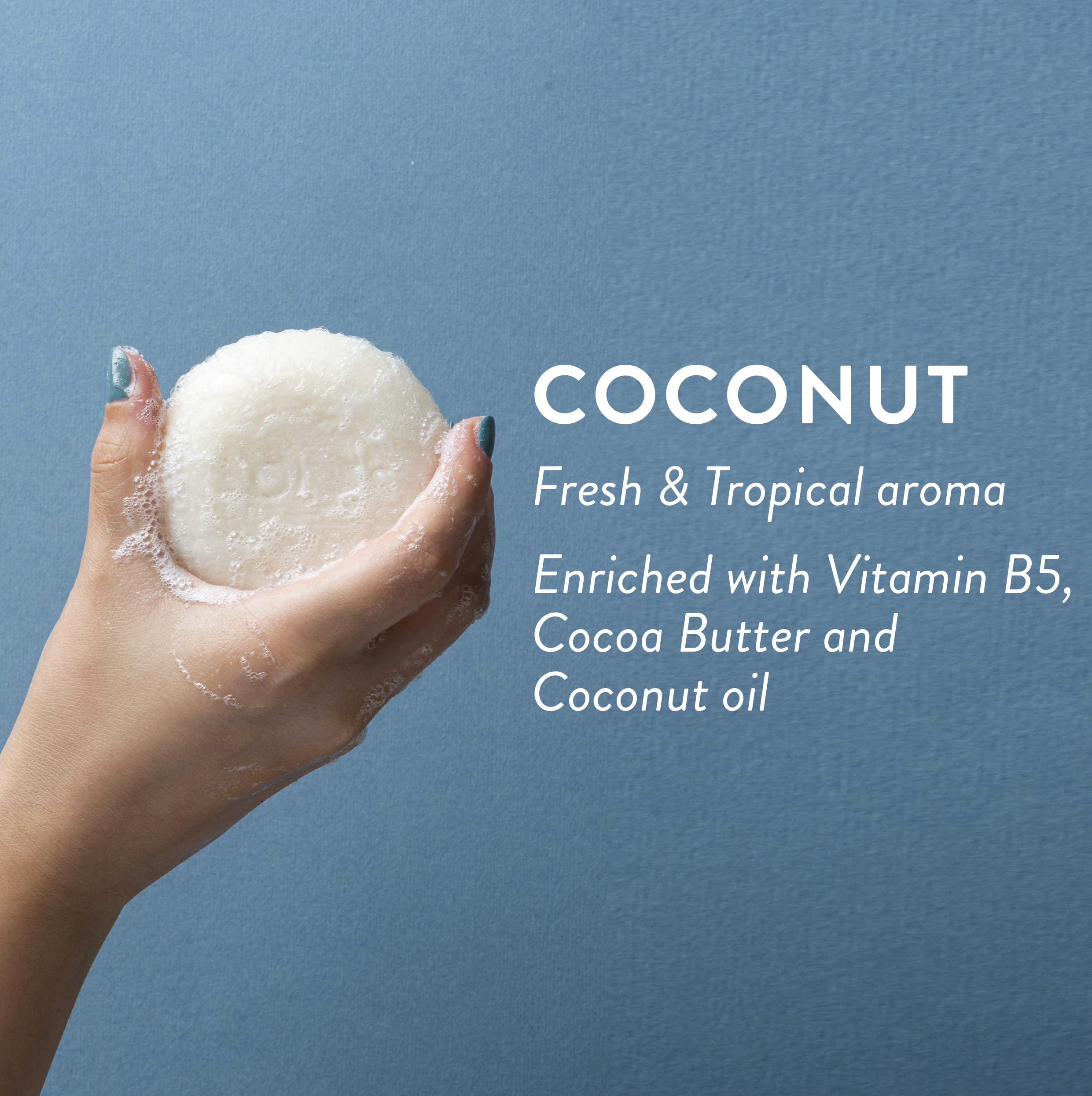 LOLE'S Shampoo Bar and Conditioner, 2in1 with Coconut Oil for Normal Hair, Volume & Strength, 99% Natural Origin, Sustainably Sourced, 3.5Oz
