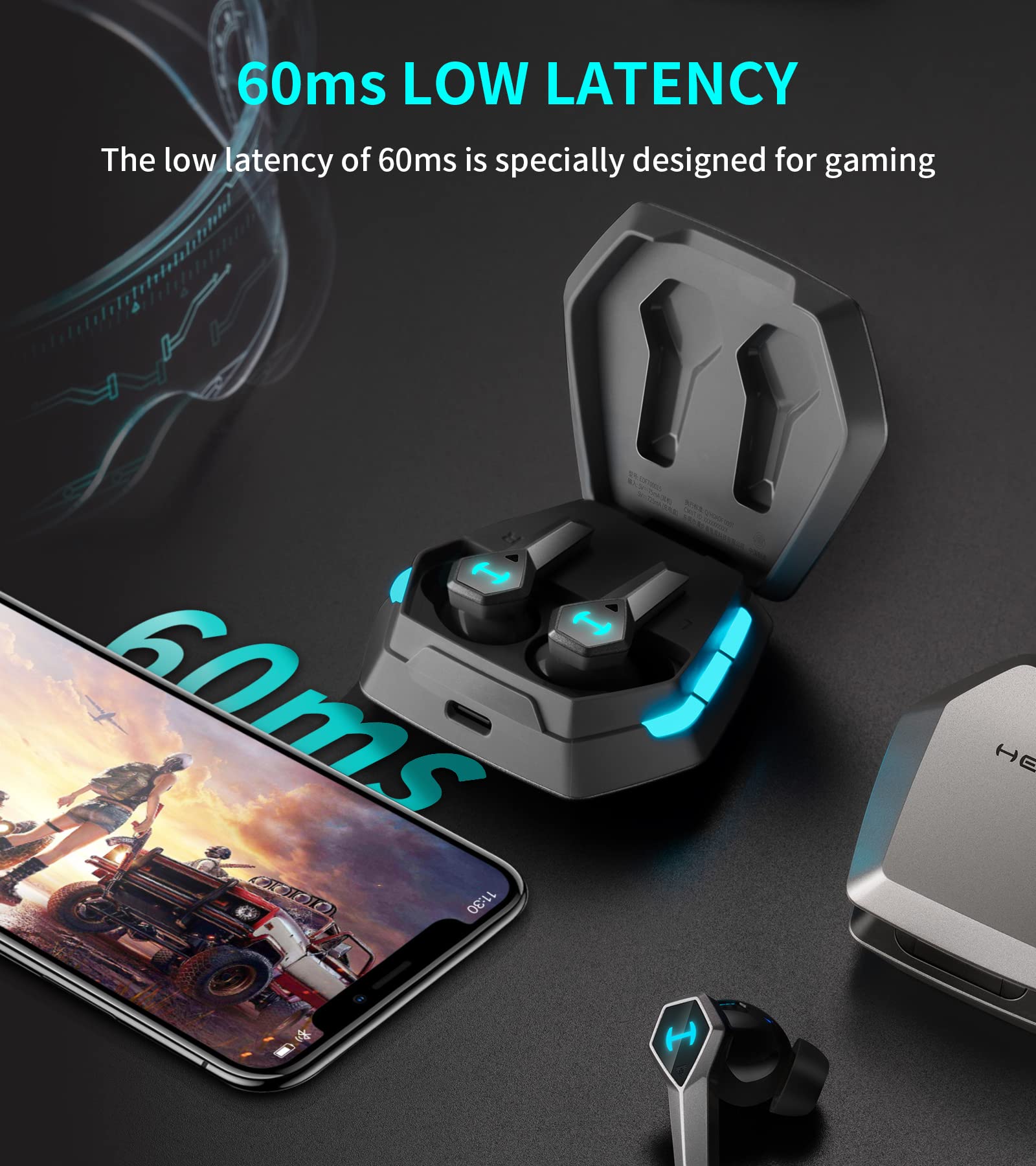 HECATE by Edifier GX04 ANC True Wireless Gaming Earbuds, Active Noise Cancelling Bluetooth Gaming Earbuds with Ultra Low Latency, H+ Special Game Sound Effect, 6 Microphones, RGB Lighting, Fast Charge