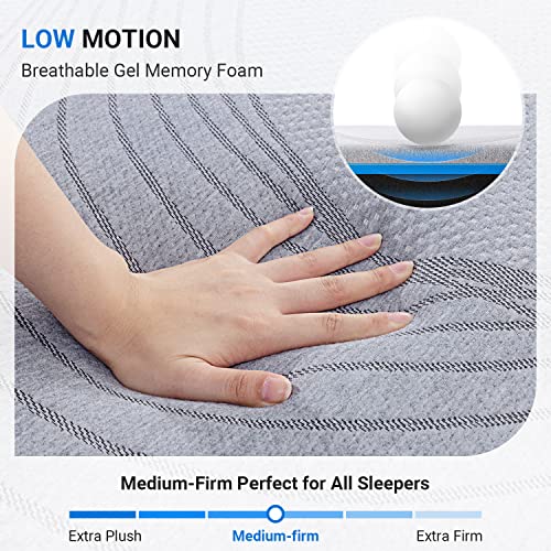 Avenco Full Mattress, 10 Inch Full Size Mattress in a Box, 2 Foam Layers Gel Memory Foam Mattress Full for Cooling, Support & Pressure Relief, 10 Years Support