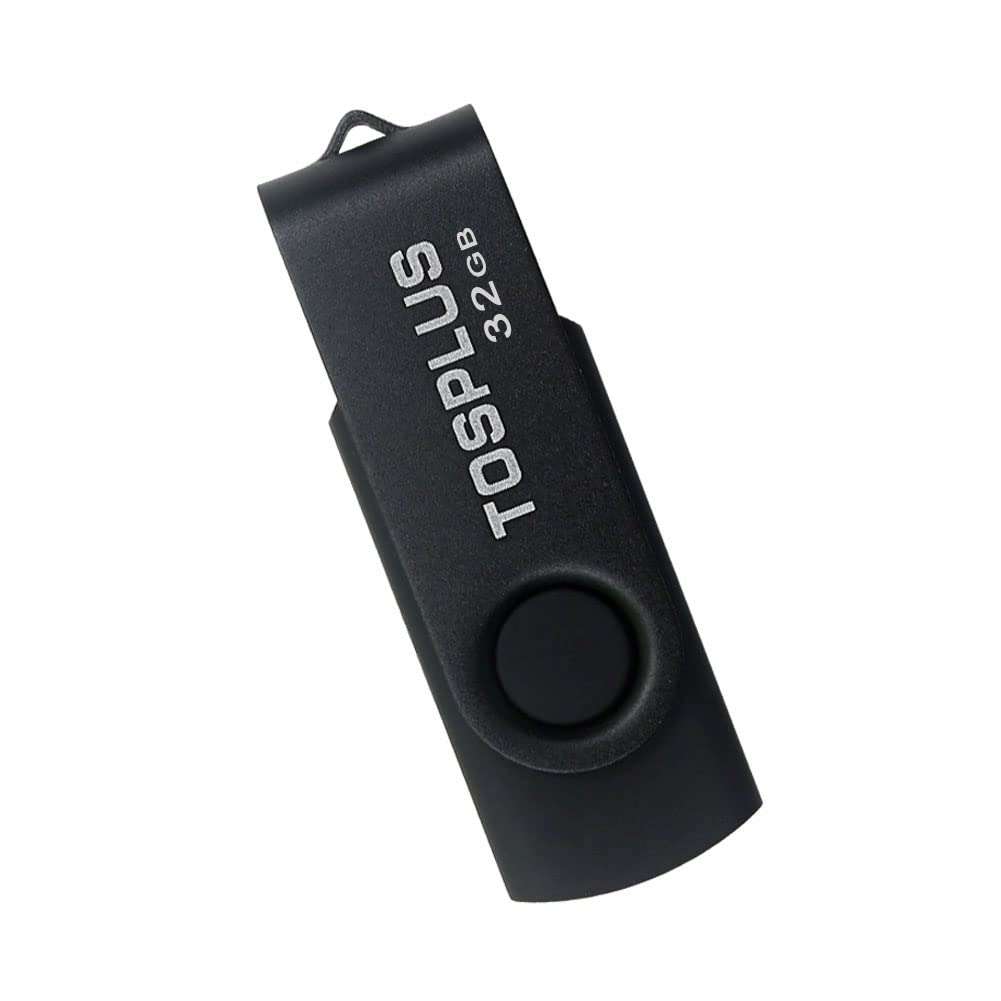 TOSPLUS 2 Pack 32GB USB Flash Drive USB 2.0 Thumb Drives Memory Stick Data Storage Jump Drive Swivel Design (Black/Blue)