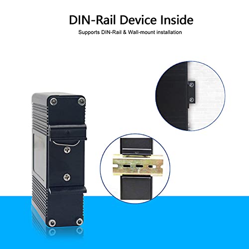 Hardened Industrial Gigabit PoE+ Injector 12-48VDC Input with DIN-Rail and Wall Mount Connecting The IEEE 802.3 af/at PoE Device (30W)
