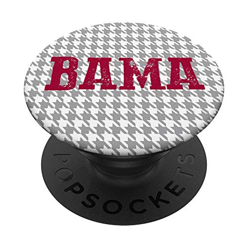 Houndstooth distressed Crimson "BAMA" Initial/Monogram PopSockets Swappable PopGrip