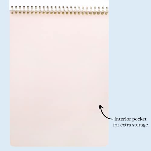 Kate Spade New York Large College Ruled Notebook, Top Spiral Notebook with 160 Pages, 11.75" x 8.5" Writing Pad, Gold Spade Floral