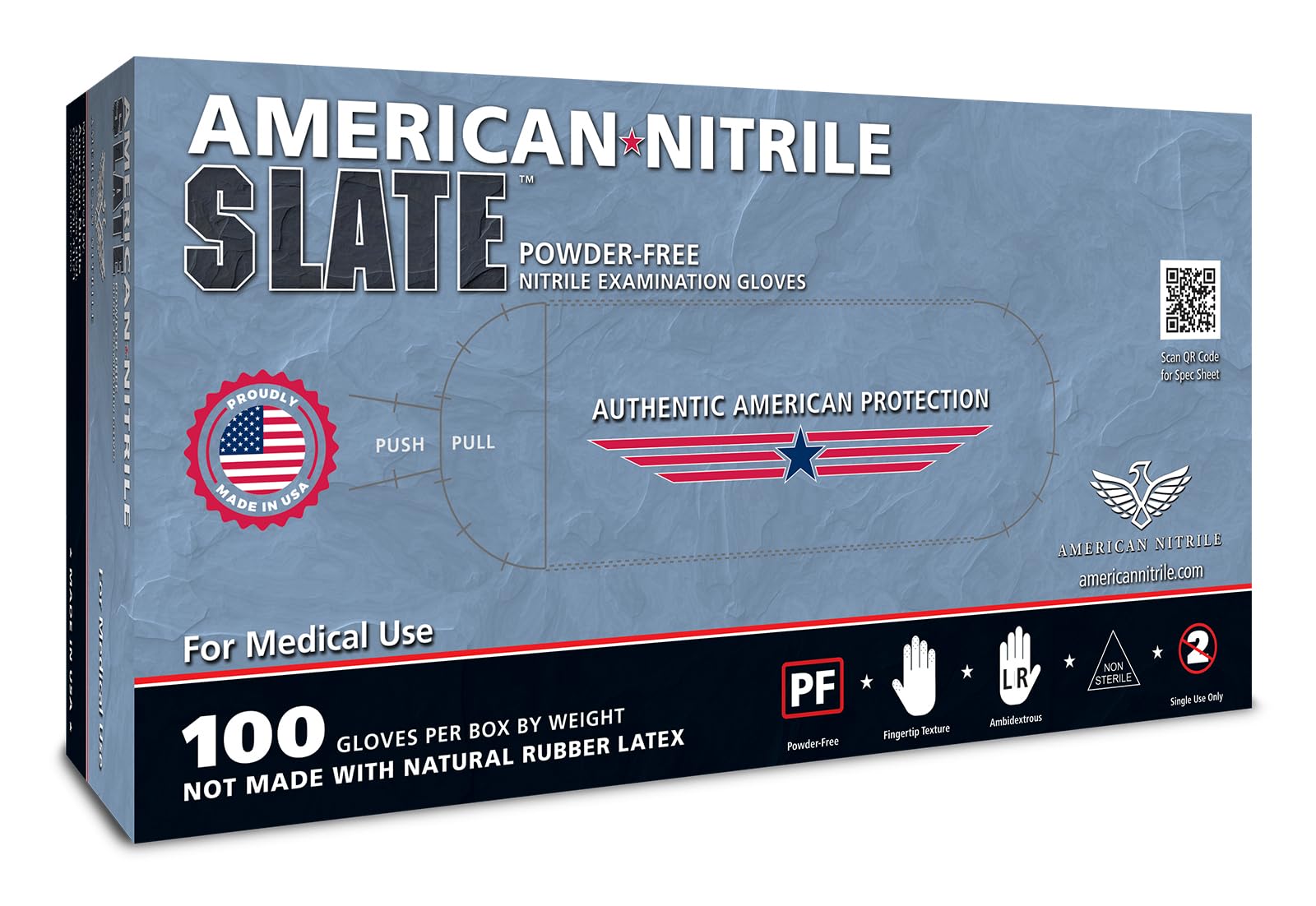 American Nitrile β Slate Powder Free Nitrile Gloves β Latex Free Disposable Gloves β Made in the USA