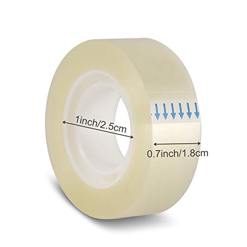 KIDMEN Transparent Tape,Clear Tape for Office, Home, School,5 Dispensered Rolls, 0.7 x 1300 Inch