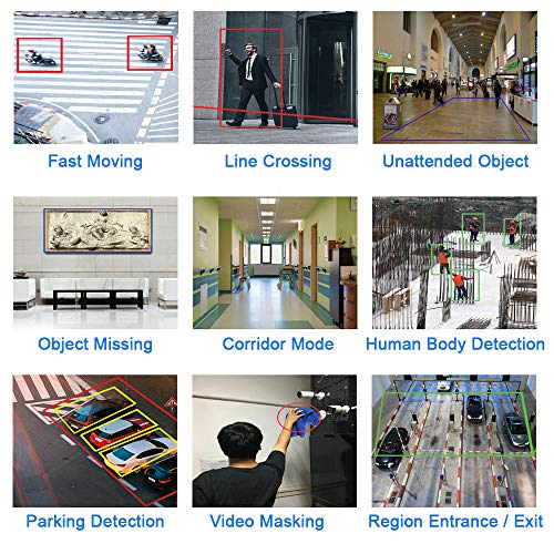 GW 16 Channel 4K NVR 8MP (3840x2160) H.265+ Color Night Vision Smart AI Security Camera System - 8 x UltraHD 4K Human Detection PoE IP Microphone Dome Camera - 8MP (Two Times The Resolution of 4MP)