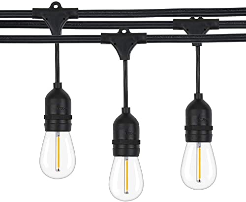 25 Pack EMITTING Shatterproof & Waterproof S14 Replacement LED Light Bulbs –1W Equivalent to 10W, White Warm 2200K Outdoor String Lights Vintage Filament Bulb, E26 Base Edison