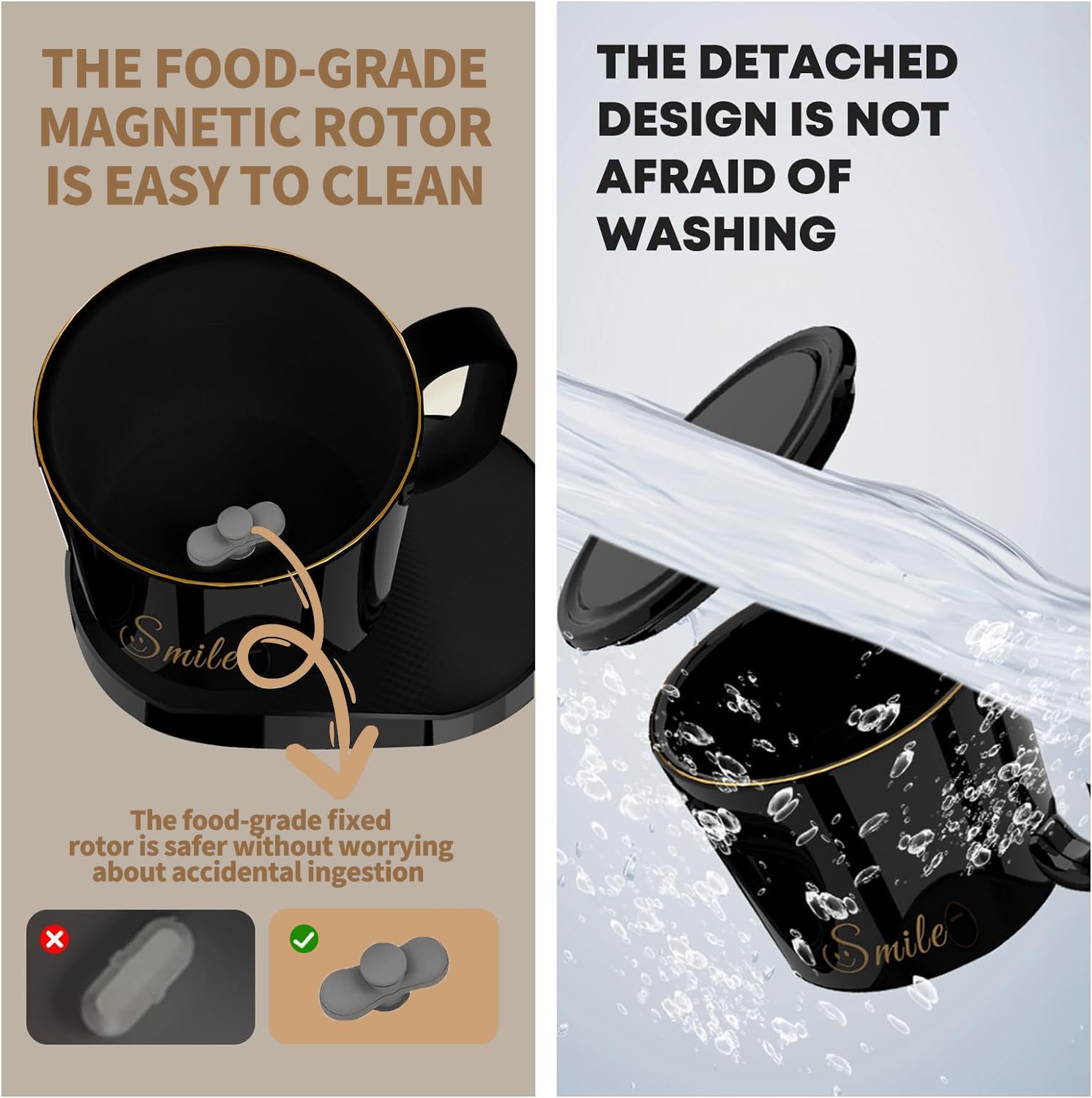 Self Stirring Coffee Mug, Automatic Self Mixing Coffee Warmer Mug, Keeps Up to 131°F/55°C ，with Wireless Smart Charging, 12oz Auto Ceramics Mixer Cup for Coffee Milk