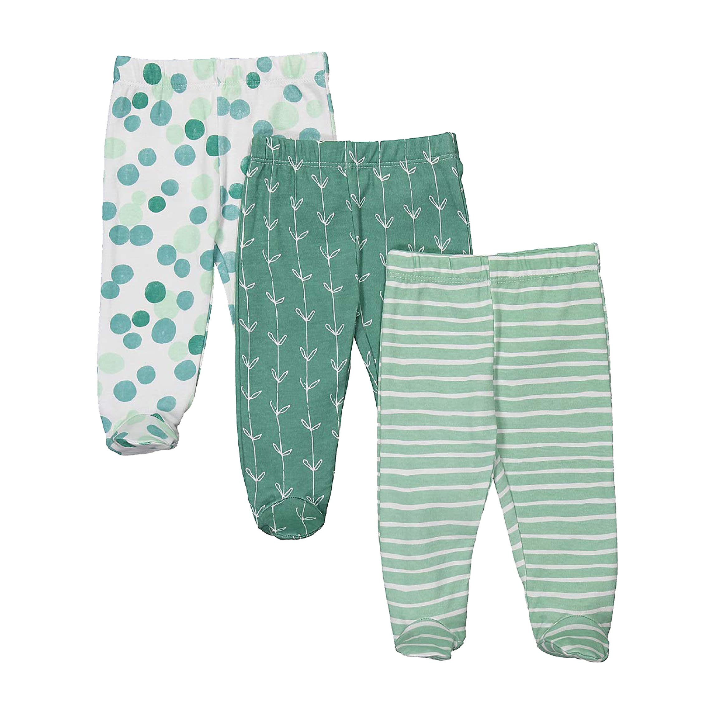 Spasilk 3 Pack Cotton Footed Pants for Baby Boy and Baby Girl — Baby Clothes Unisex — Newborn Baby Pants