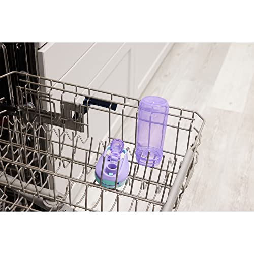 Contigo Jessie Kids Water Bottle with Leak-Proof Lid, 14oz Dishwasher-Safe Kids Water Bottle, Fits Most Cup Holders, 2-Pack Blue Poppy/Coral & Amethyst/Jade