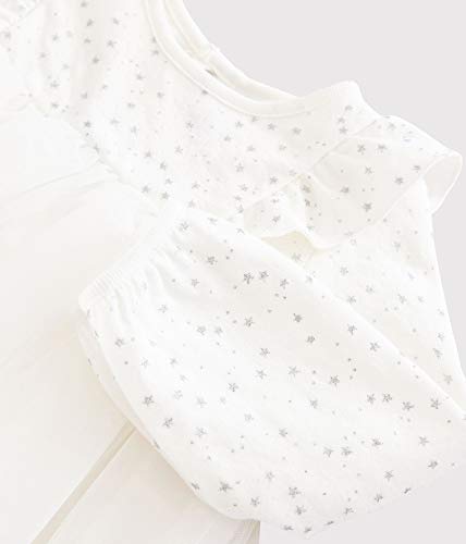 Petit Bateau Baby Girls Long Sleeve Tulle Skirt Dress (6 Months) White