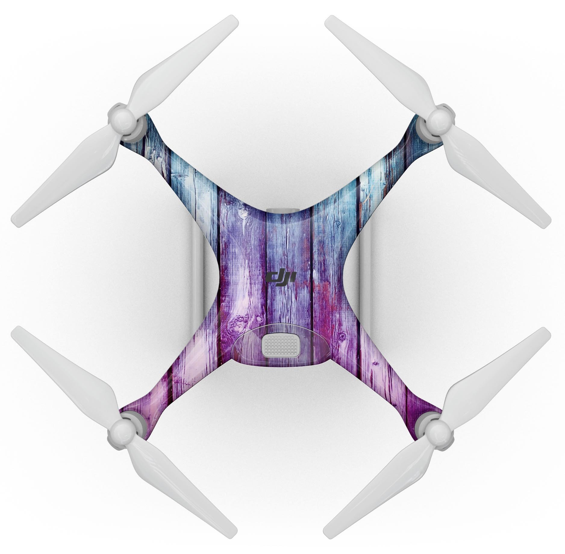 Design Skinz Design Skinz Pink & Blue Dyed Wood Full-Body Wrap Decal Skin-Kit Compatible with The Drone DJI Phantom 4