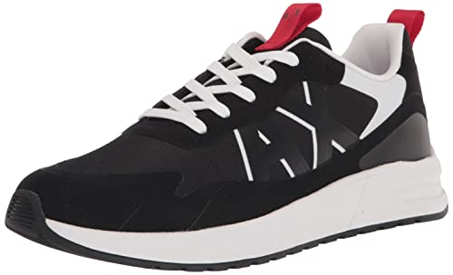 A|X Armani Exchange Men's Pop Color Fashion Sneakers, Black+Black, 10.5