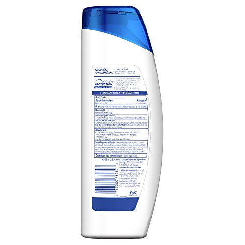 Head and Shoulders Men Advanced Series 2in1 Charcoal Shampoo to Deep Clean & Detox Scalp, 12.8 fl oz