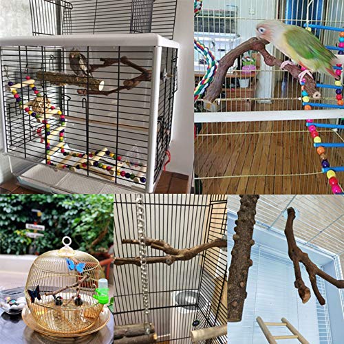 kathson Parrot Perch Stand Bird Cagestand Pole Natural Wild Grape Stick Grinding Paw Cage Accessories for Parakeet Cockatiels Budgies Conure Lovebirds Platform