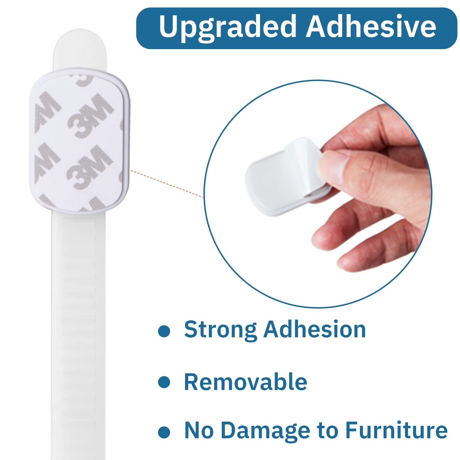 Mum & Cub Child Safety Strap Locks, Baby Proofing Locks for Cabinet, Drawer, Fridge, Toilet, Oven, Dresser and More, Strong Adhesive, Easy to Use (10 Locks, 10 Outlet Plug Covers)