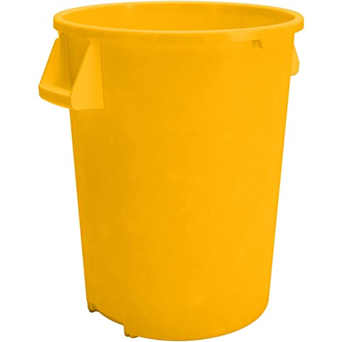 Carlisle FoodService Products Bronco Yellow 32 Gallon Round Waste Bin Trash Container - 84103204 - Pack of 4