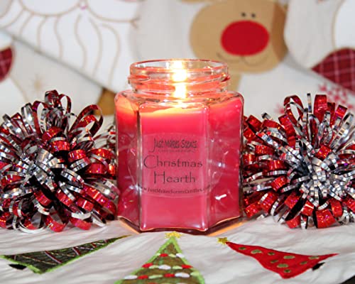 Christmas Hearth Scented Blended Soy Candle | Spice, Wood & Fireplace Aroma | Hand Poured in USA by Just Makes Scents