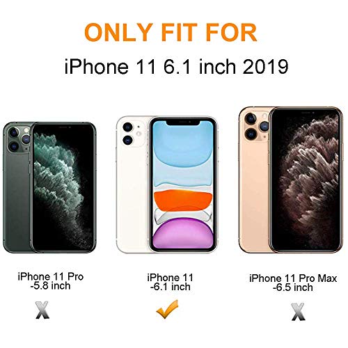 JOYAKI iPhone 11 Wallet Case with Card Holder,Premium PU Leather Kickstand Card Slots Case with a Free Screan Protector,Double Magnetic Clasp and Durable Shockproof Cover for iPhone11(6.1")-White