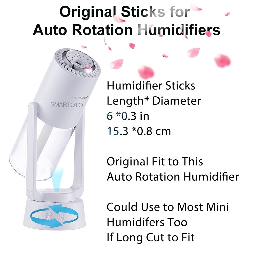 32 Pack Cool Mist Humidifier Sticks Superior Non-Glue Sticks Air Purifier Essential Oil Diffuser Replacement Wicks Cotton Filters (Glue-Free Humidifier Wick Sticks)