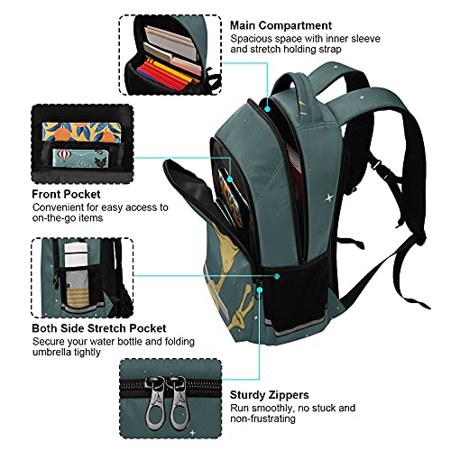 ALAZA Martian Alien Peace Sign Retro Backpack Purse for Women Men Personalized Laptop Notebook Tablet School Bag Stylish Casual Daypack, 13 14 15.6 inch