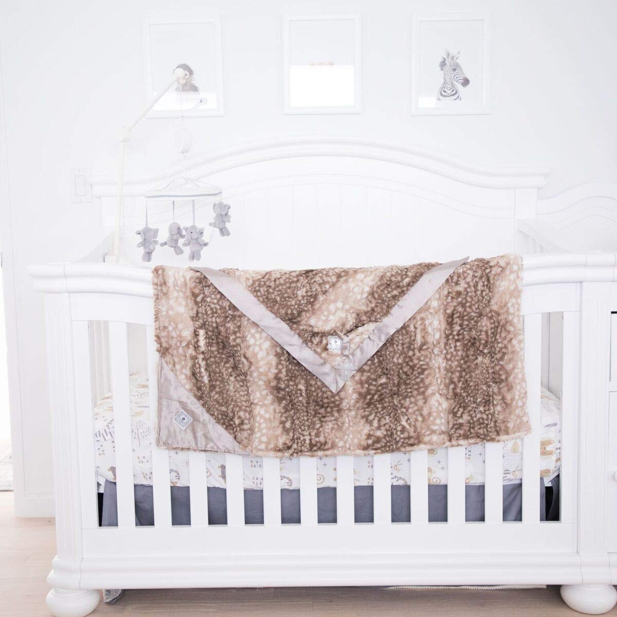 Zalamoon Strollets Plush Baby Toddler Soft Blanket with Satin Trim Corner for Soothing (Fawn)