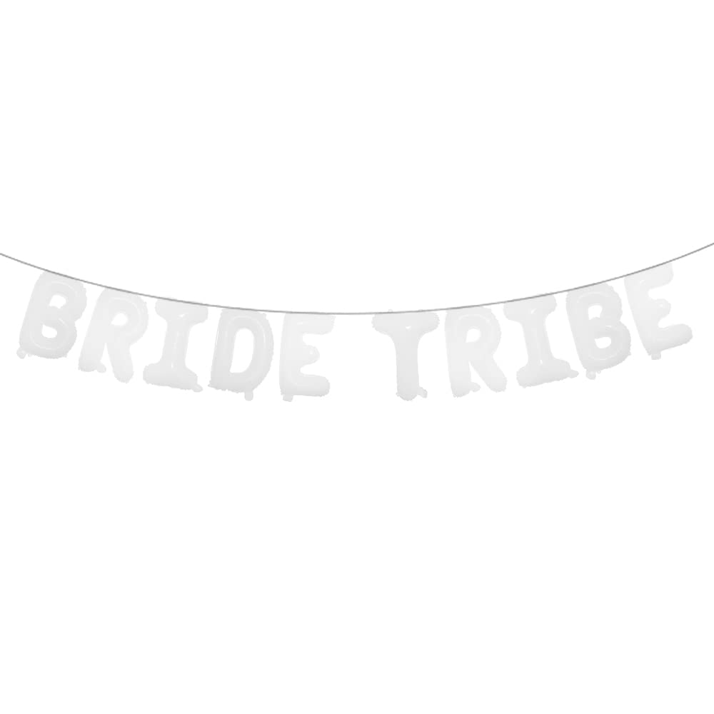Bachelorette, Wedding, Bridal Shower Party Balloon Letter Decorations. 16" Multicolor Bride Tribe Bridal Celebration Decoration Banner Party suppliers (Bride Tribe White)