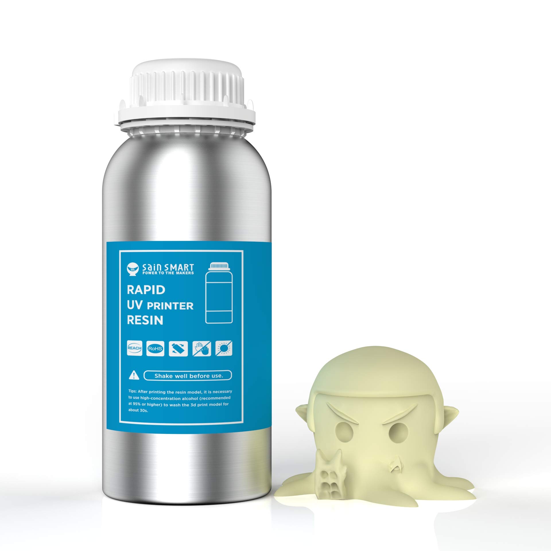SainSmart - 101-90-840TS Rapid UV 405nm 3D Printer Resin for 3D LCD Printing, General Purpose Photopolymer Curing Resin, 1000g Transparent