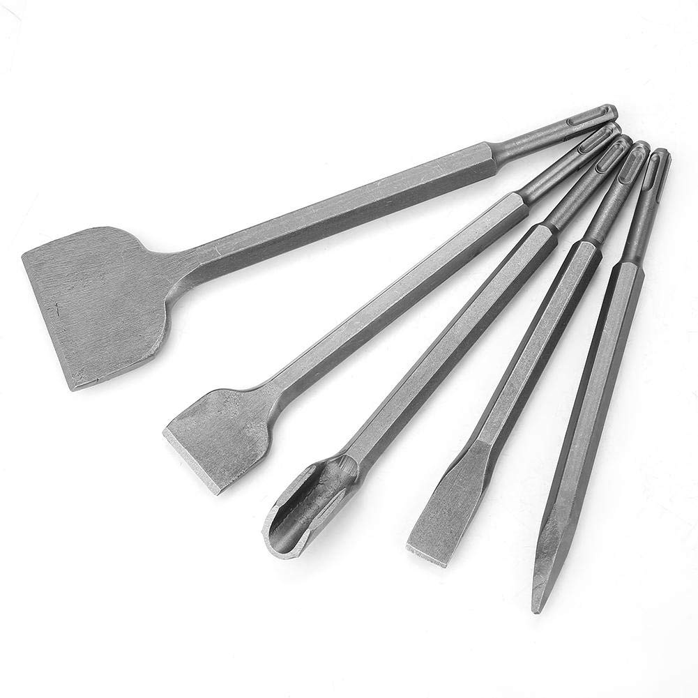 Heavy Duty Drill Bits Chisels Set, 5pcs 40CR Steel Plus Bits Chisel Set for Electric Rotary Hammer