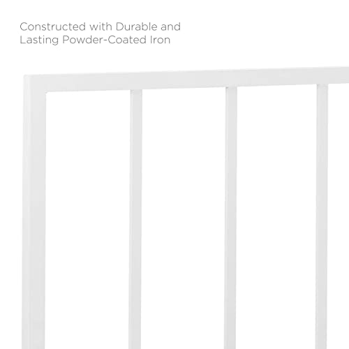 Modway Tatum Modern Farmhouse Metal Queen Headboard in White
