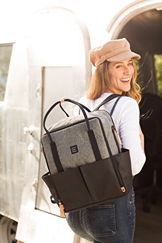 Petunia Pickle Bottom InterMix Backpack | Diaper Bag Backpack| Baby Bottle Bag for Parents | Stylish Baby Bag Organizer| Sophisticated and Spacious Backpack for On the Go Moms | Graphite/Black