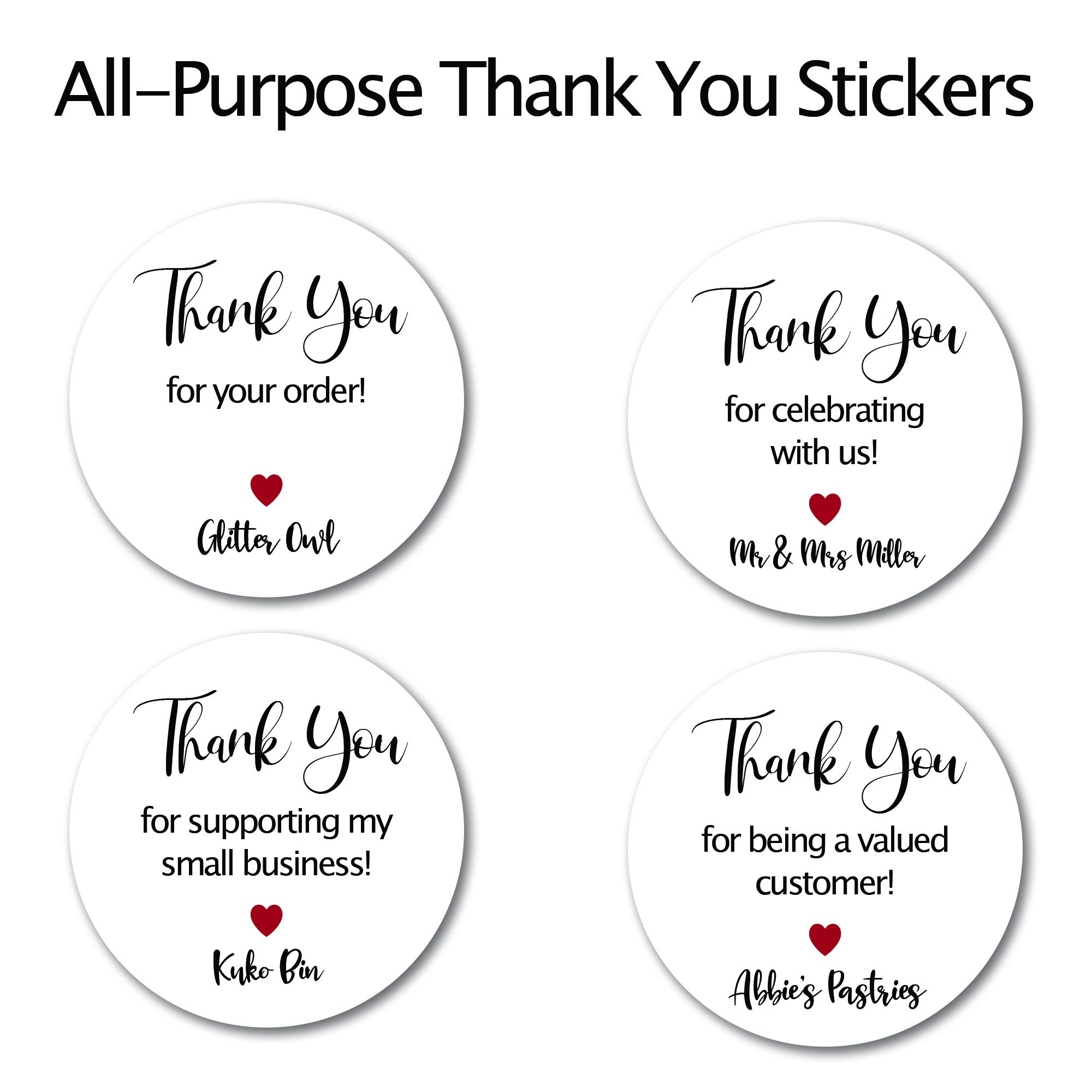 Personalized Thank You Stickers - Set of 80 Custom Thank You for Your Order Stickers, Self Adhesive Flat Sheet 1.5 Inch Round Labels for Small Business Packaging (Thank You)