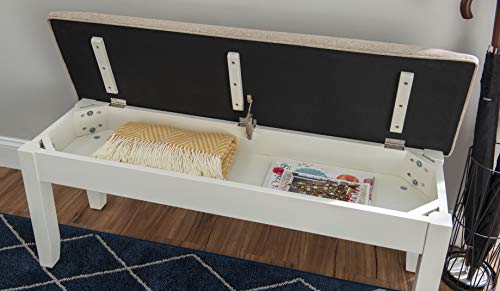 Powell Company Jane White and Beige Dining Storage Compartment by Powell Bench