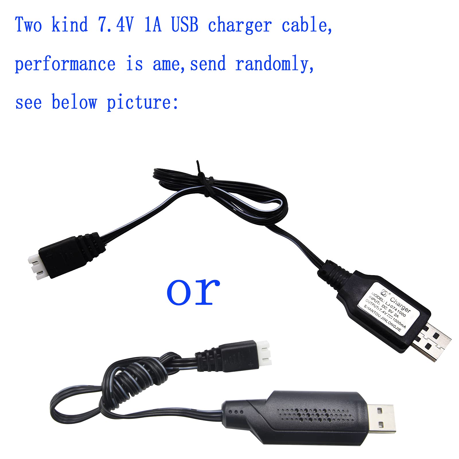 Blomiky 2 Pack 7.4V 1100mAh 8.51Wh Li-ion Rechargeable Battery with SM-2P Plug and 2 Charger Cable fit for H101 H103 RC Boat RC Car Vehicles Toy Force Battery 2
