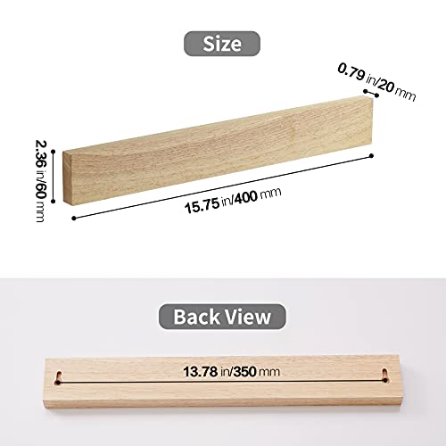 MIAOHUI Wood Magnetic Knife Strip, Kitchen Magnet Knife Holder for Wall, Magnetic Knife Bar with Multipurpose Use as Knife Rack, Kitchen Utensil Holder and Organizer (15.7 inches)