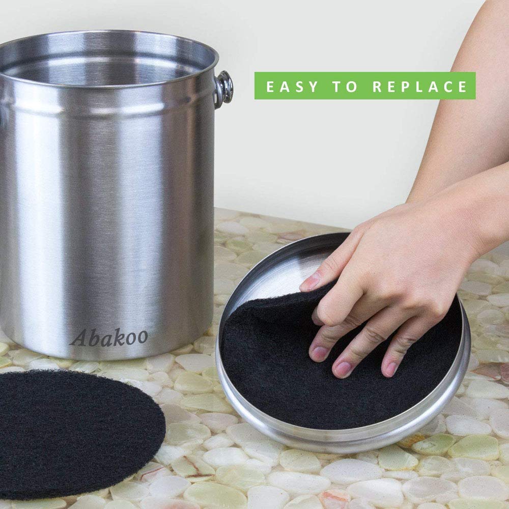 Abakoo Compost Bin Filters, 12 Packs, Activated Carbon Filters for Kitchen Compost Pail Filters Replacement for 1.6/1.8 Gallon Compost bin, 8.45 Inches, 6mm Thickness