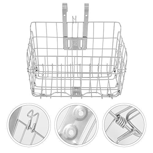 Alipis 1pc Off Mesh Bicycles Silver Lid Frame Road Front Replacement Mountain Folding Collapsible in Iron Rack Baskets Cruisers Back with Accessory Hanging Lift Handlebar Bike Container