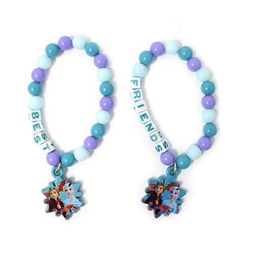 LUV HER Frozen 2 Girls BFF 6 Piece Toy Jewelry Box Set with 2 Rings, 2 Bead Bracelets and Snap Hair Clips