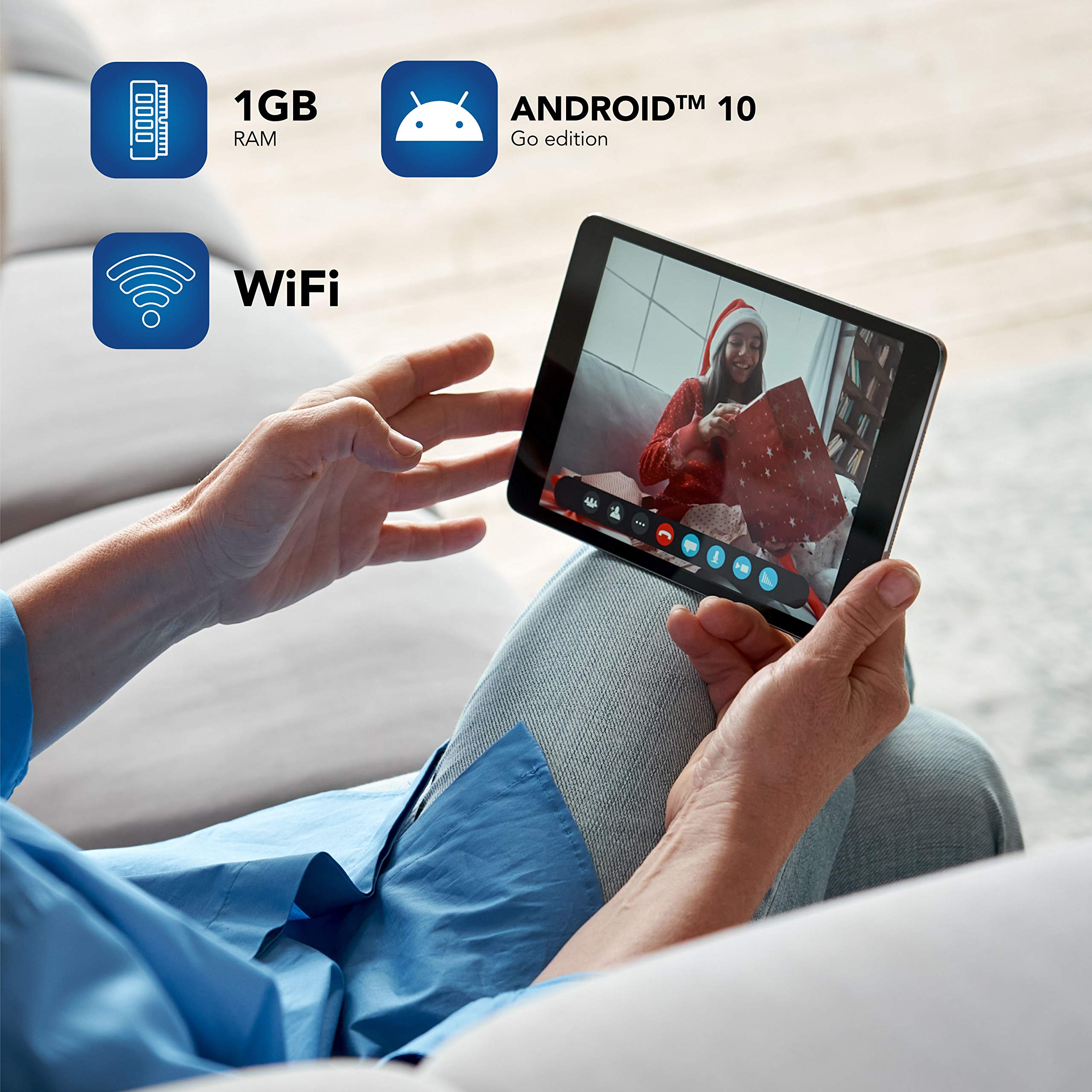 HYUNDAI HyTab Plus Tablet 7" FHD Android Tablet IPS Display, Quad-Core Processor,Camera, WiFi,32GB Storage,1GB RAM Android 10 Go Edition - Black