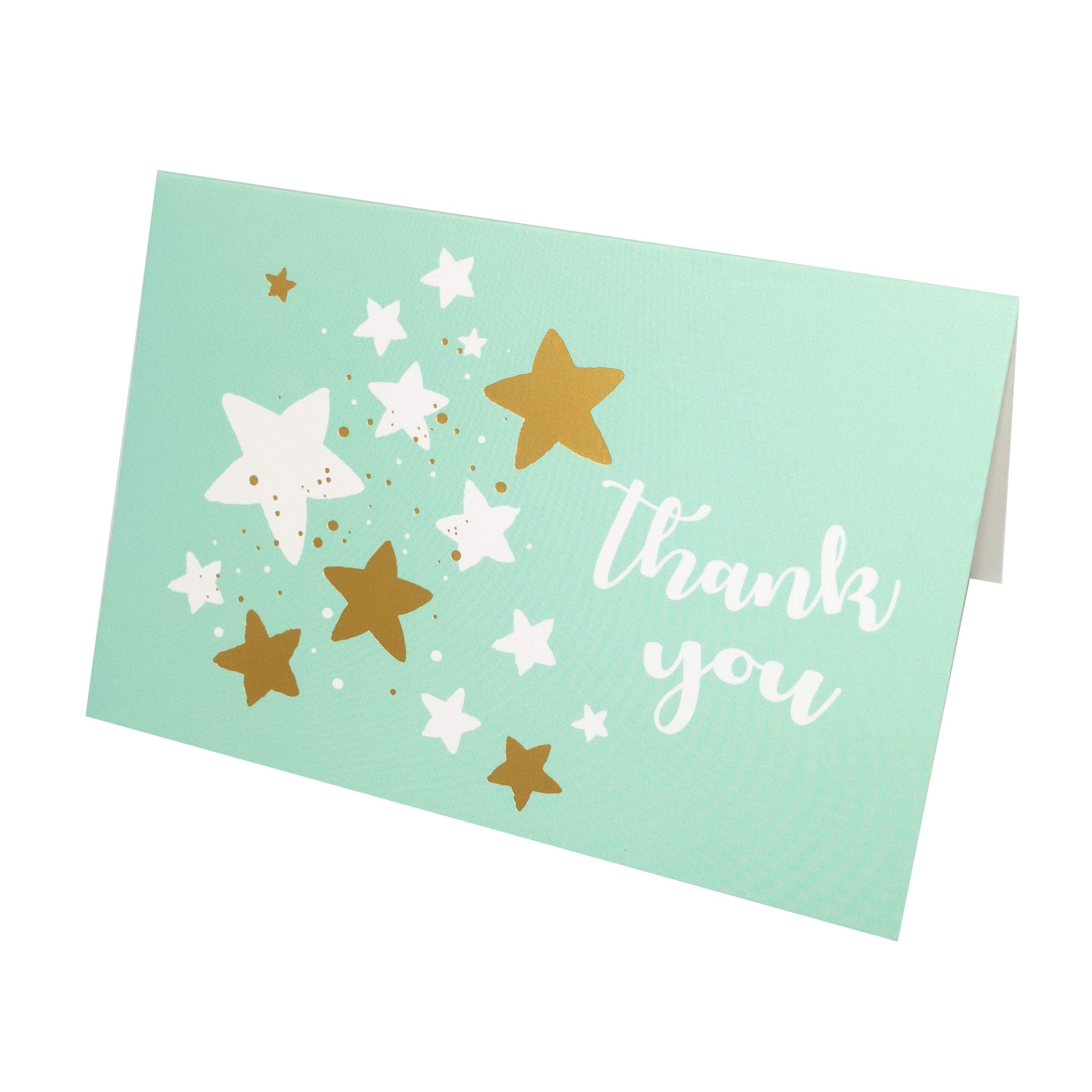 Gooji 4x6 Gold Foil Baby Starry Night Thank You Cards (Bulk 36-Pack) Matching Peel-and-Seal White Envelopes | Assorted Set, Watercolor Graphics | Baby Shower, Birthday Party, Blank Notes
