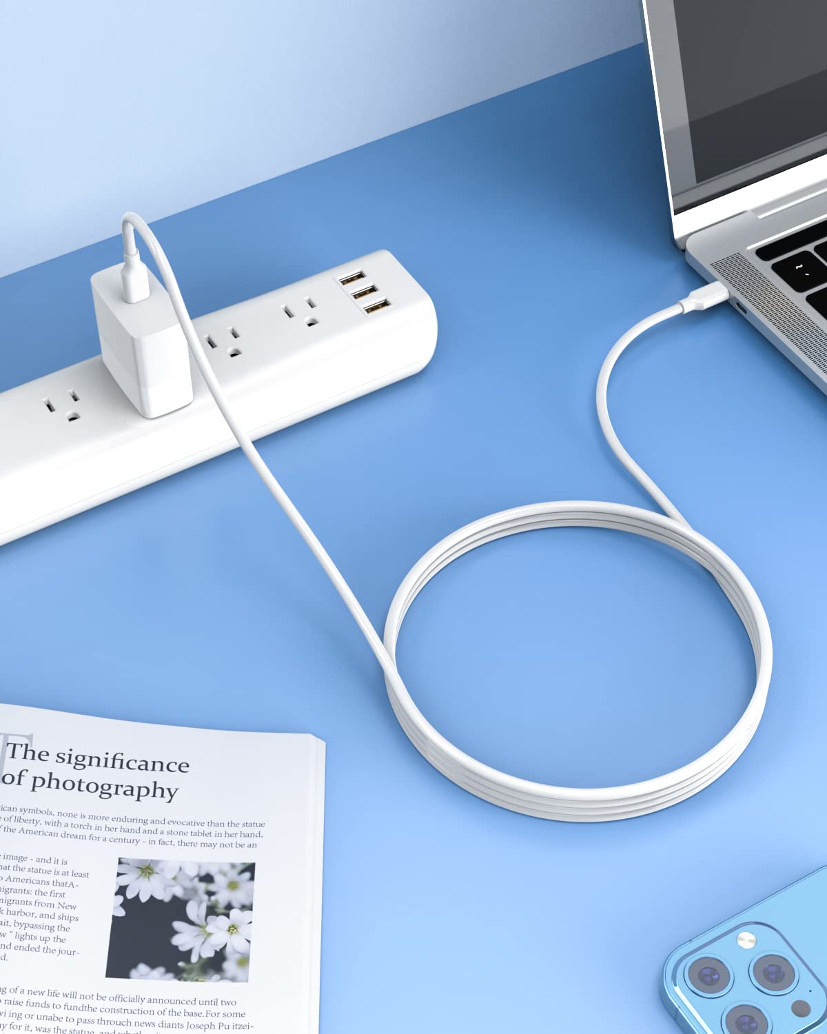 30W Charger for MacBook Air Laptop, iPad Air 4th Generation Tablet with USB C to C Charging Cable