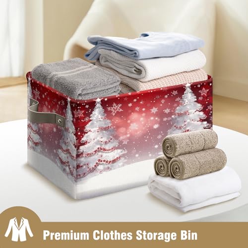 Christmas Foldable Storage Basket Waterproof Snowman Christmas Tree Snowflake Truck 10x14x8in (26x35x21cm)