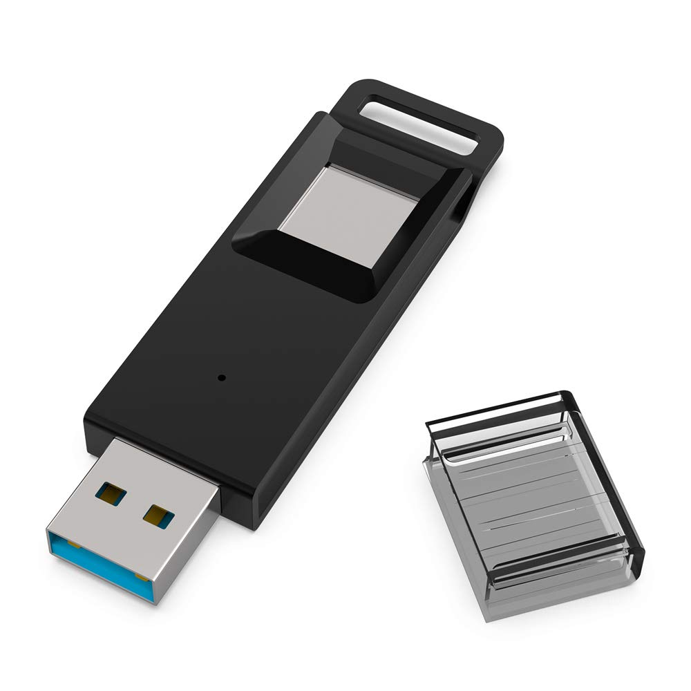 32GB Flash Drive, Aiibe Fingerprint USB 3.0 Flash Drive 32 GB High Speed Recognition Encrypted USB Drive Security Protection Thumb Drive USB Stick (32G, Black)