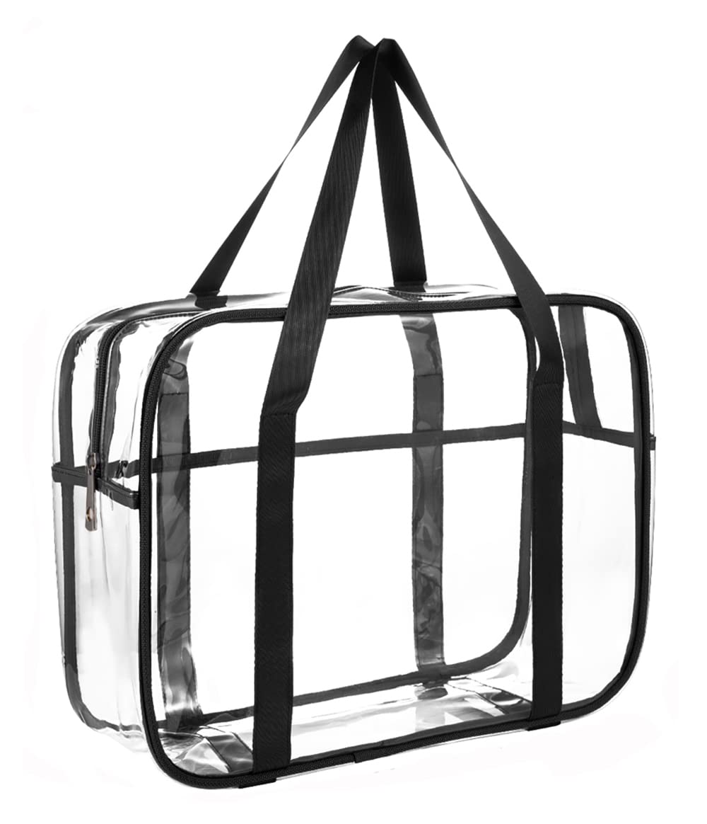 ONEGenug Clear Toiletry Bag Thick Transparent Cosmetic Bag Waterproof Makeup Artist Large Bag Diaper Case Luggage Organizer Storage Easy Clean Large